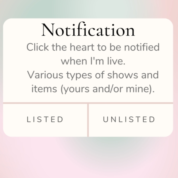 Other | Posh Show Notification List | Poshmark